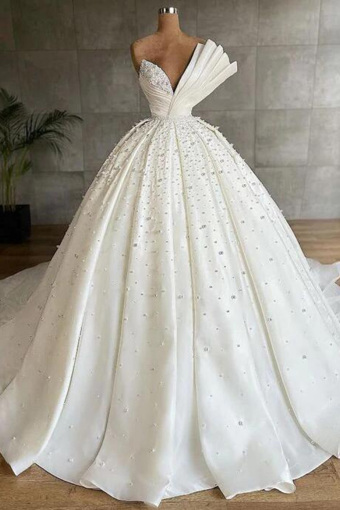 A line formal ivory prom dress new arrive ball gown - Wisebridal.com