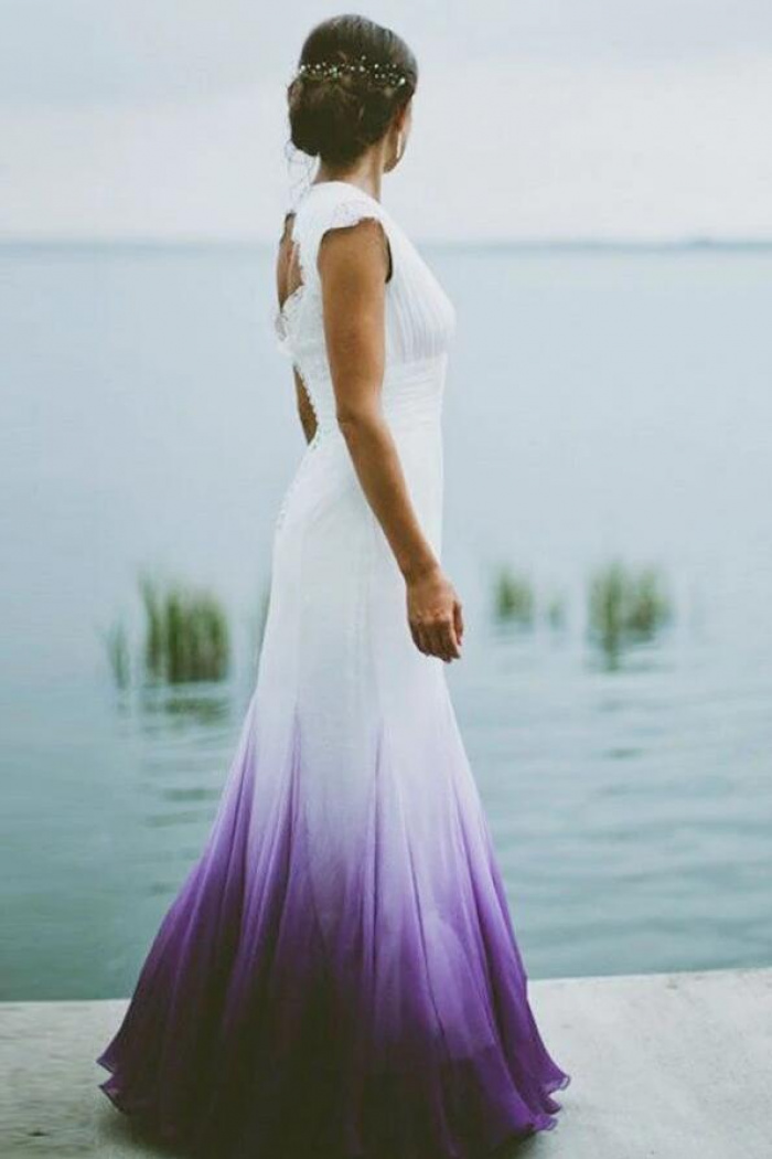 A Line Ombre Formal Prom Dress, - Wisebridal.com