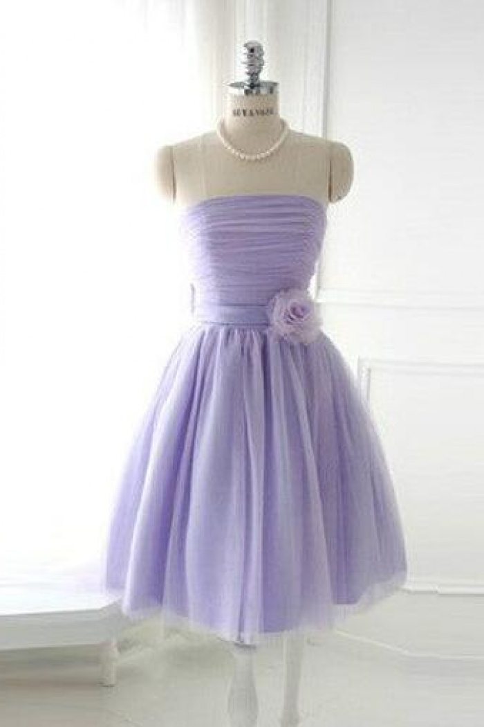 A line short lilac prom dresses - Wisebridal.com